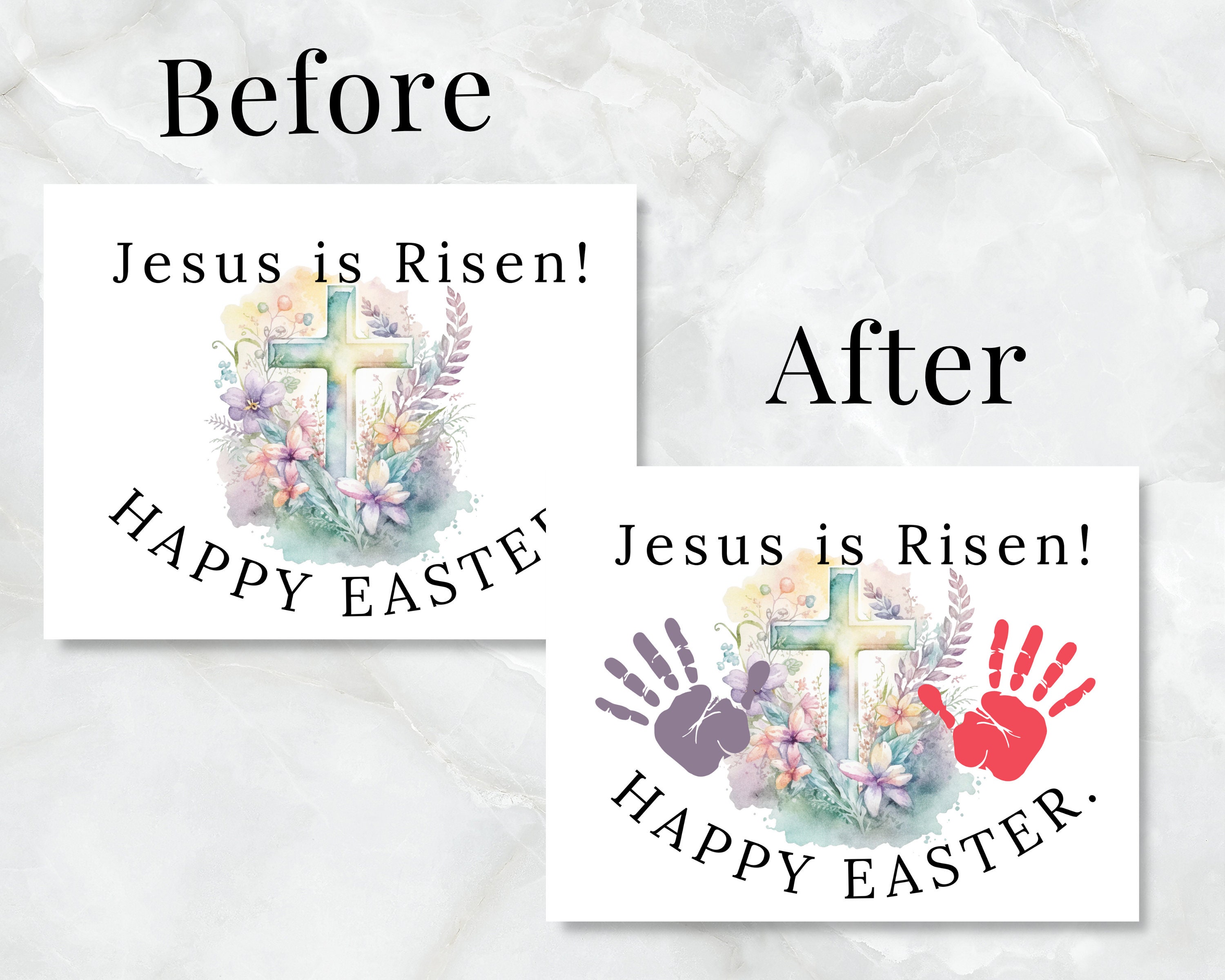 Jesus is Risen Easter Handprint Art, Christian Easter Handprint ...