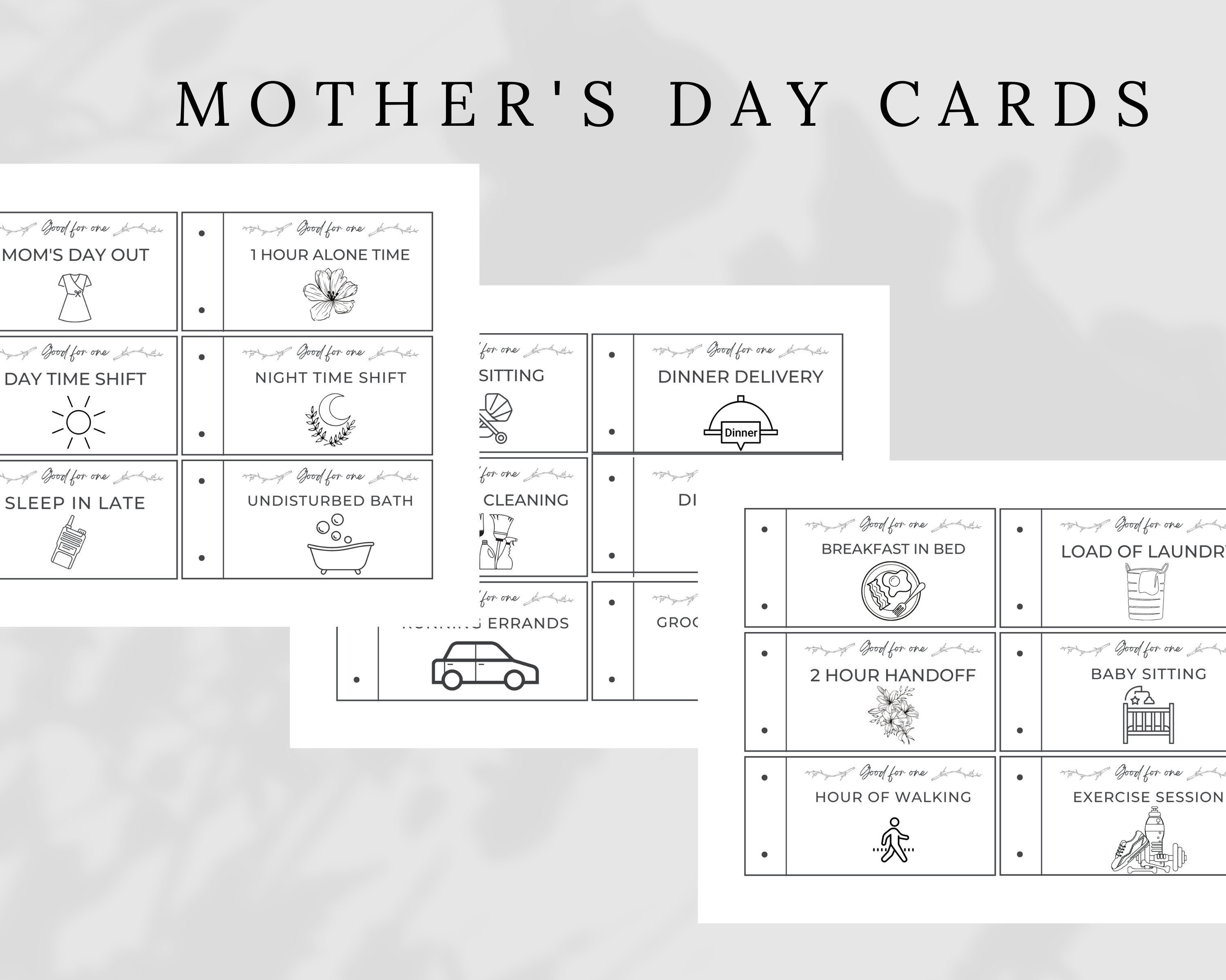 Last Minute Mother's Day Gift, Love Coupons, Printable Mothers Day ...