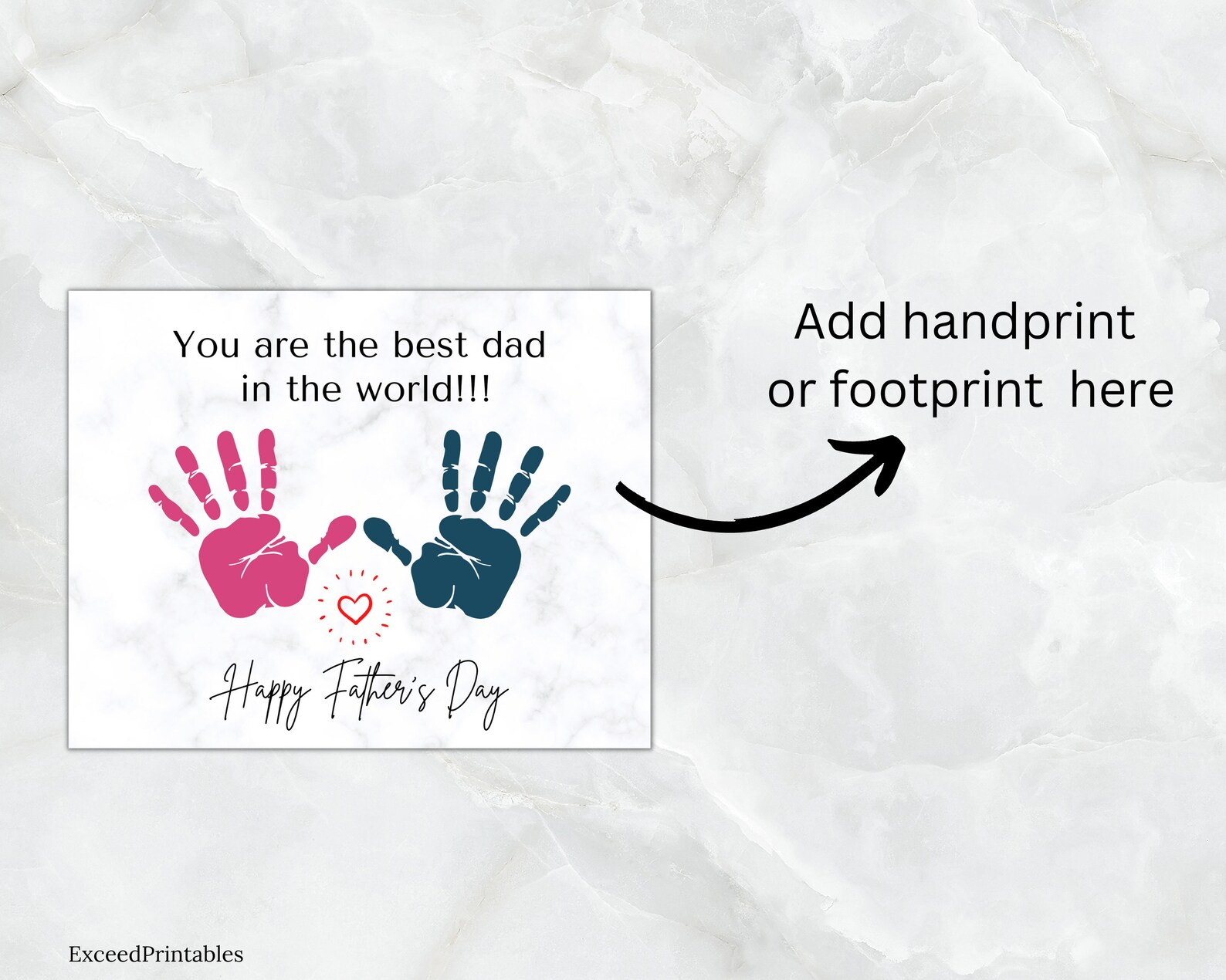 Handprint Fathers Day Gift Bundle, Father Day Handprint Craft Printable ...