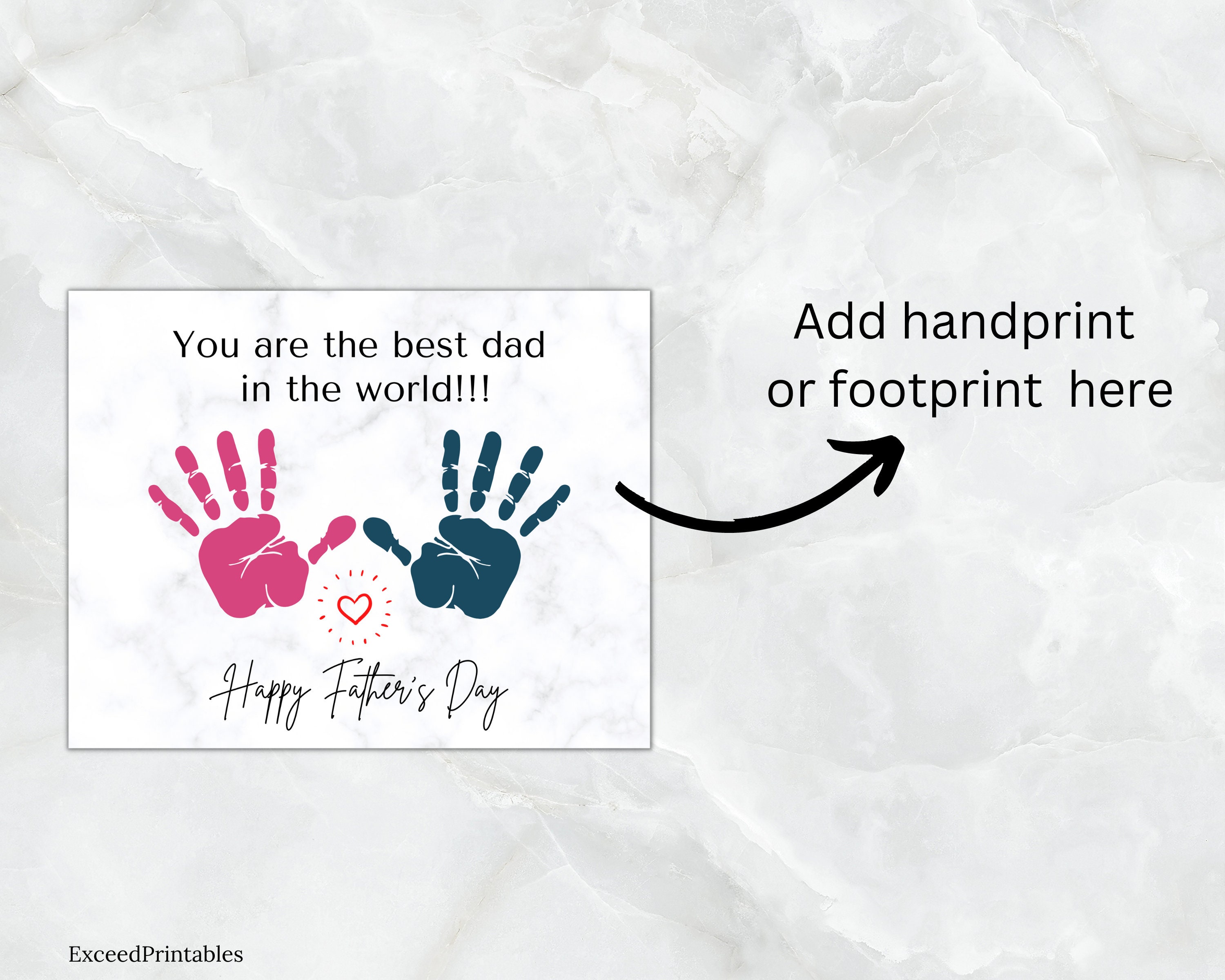 Handprint Fathers Day Gift Bundle, Father Day Handprint Craft Printable ...