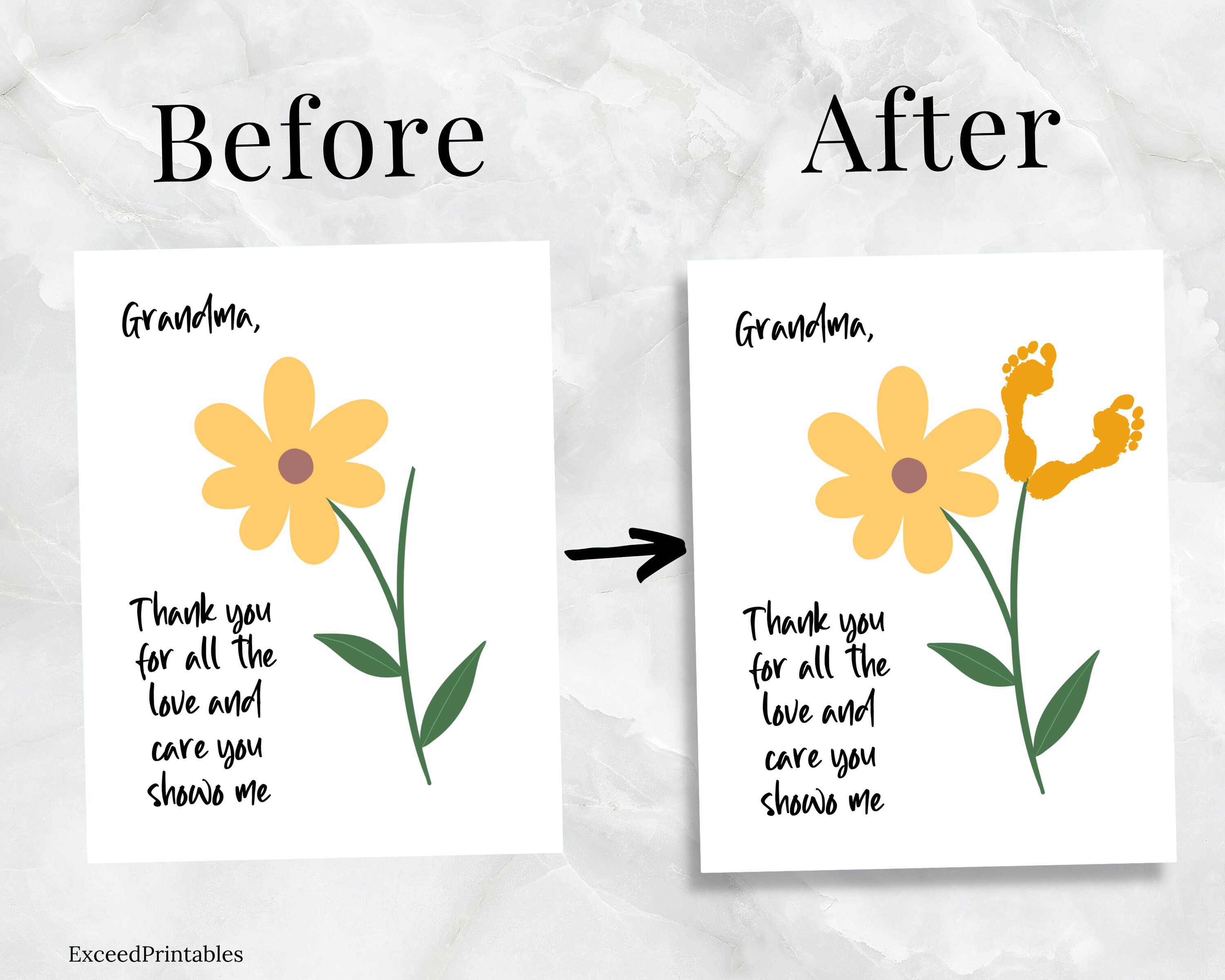 Grandma Handprint Art Bundle, Custom Grandma Art Print, Nana Handprint ...