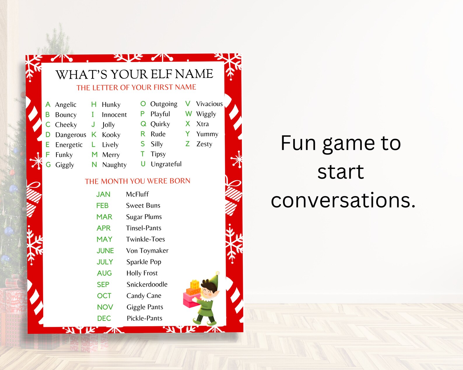 What's Your Elf Name Printable Game, Elf Name Game, Christmas Elves ...