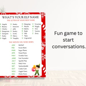 What's Your Elf Name Printable Game, Elf Name Game, Christmas Elves ...