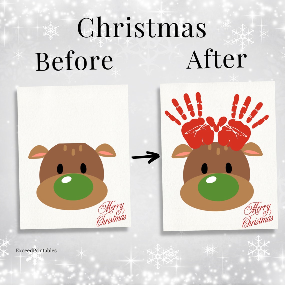 Christmas Handprint Footprint Craft Bundle Christmas Craft - Etsy