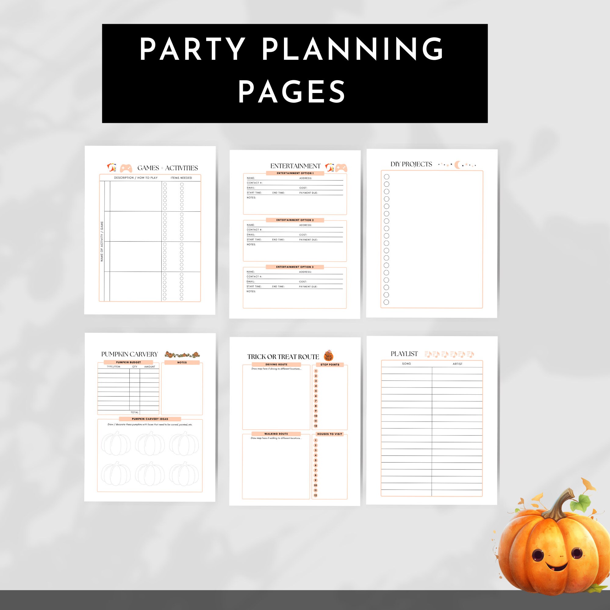 Halloween Printable Planner for Moms Halloween Party Planning - Etsy