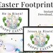 Jesus is Risen Easter Footprint Art, Christian Easter Footprint ...