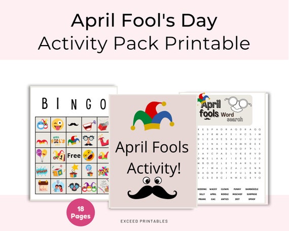 April Fool's Day Activity Pack for the Family Word | Etsy