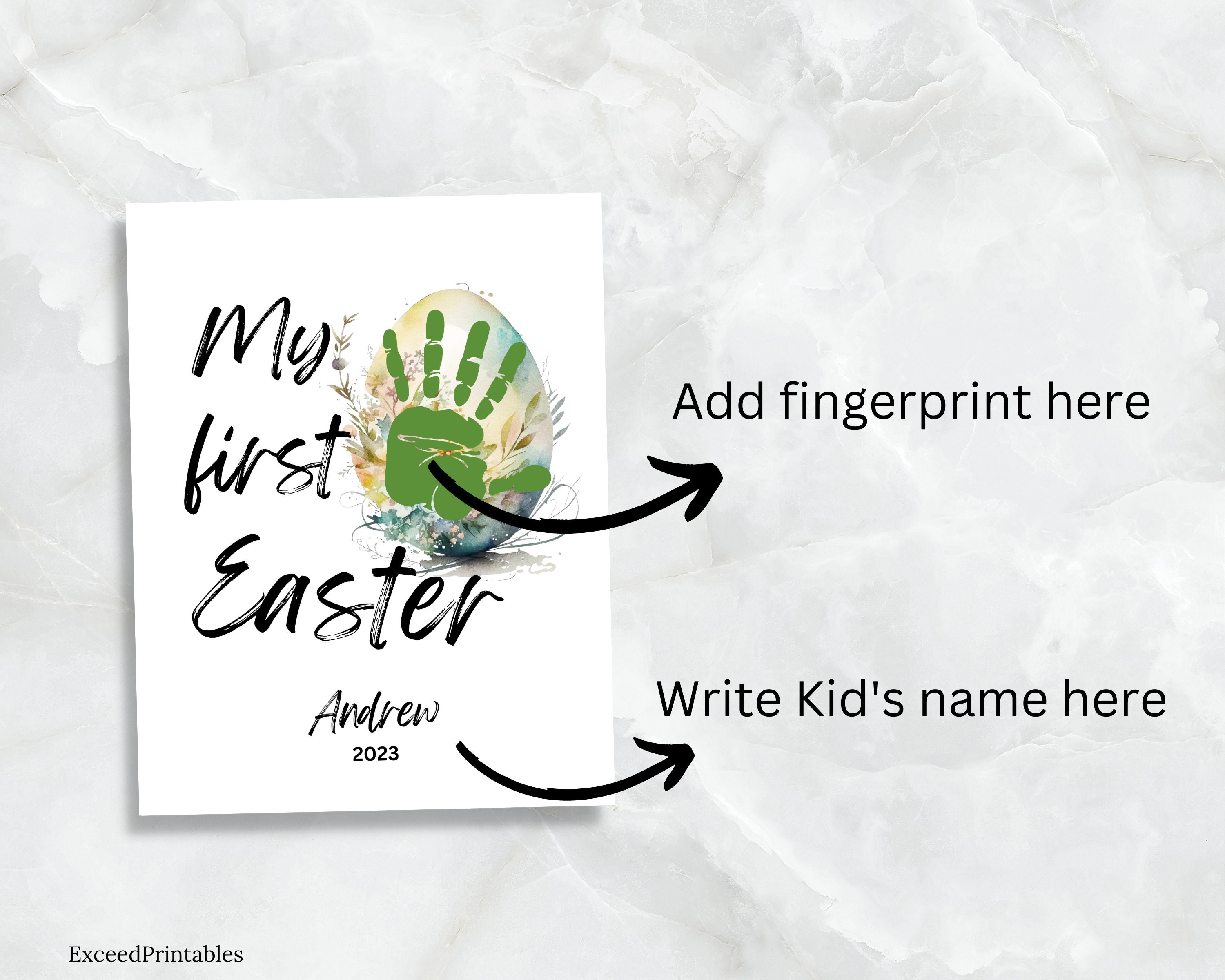 Easter Handprint Craft for Kids, My First Easter Handprint Printable ...