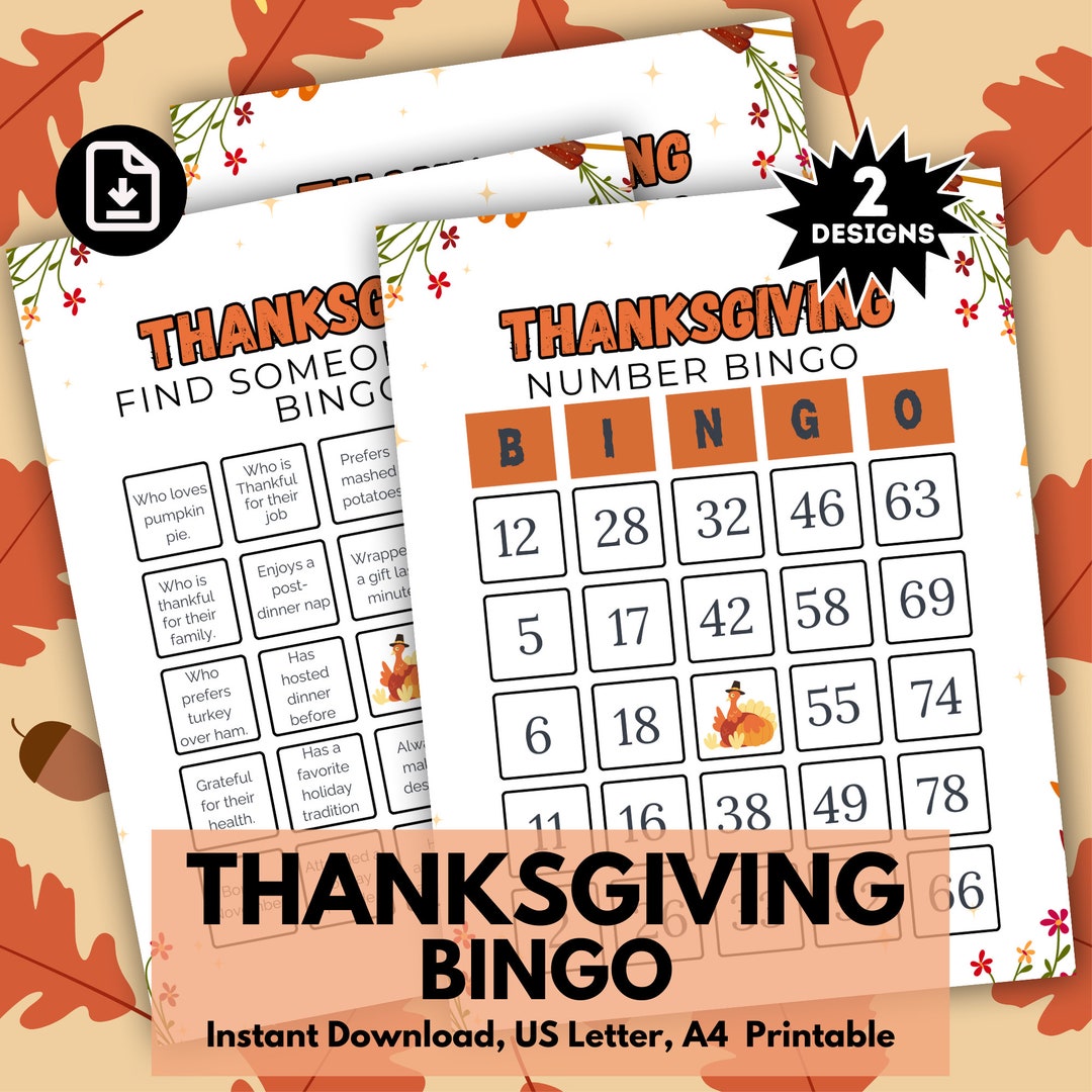 Thanksgiving Find the Guest Bingo , Number Bingo, Autumn Bingo ...