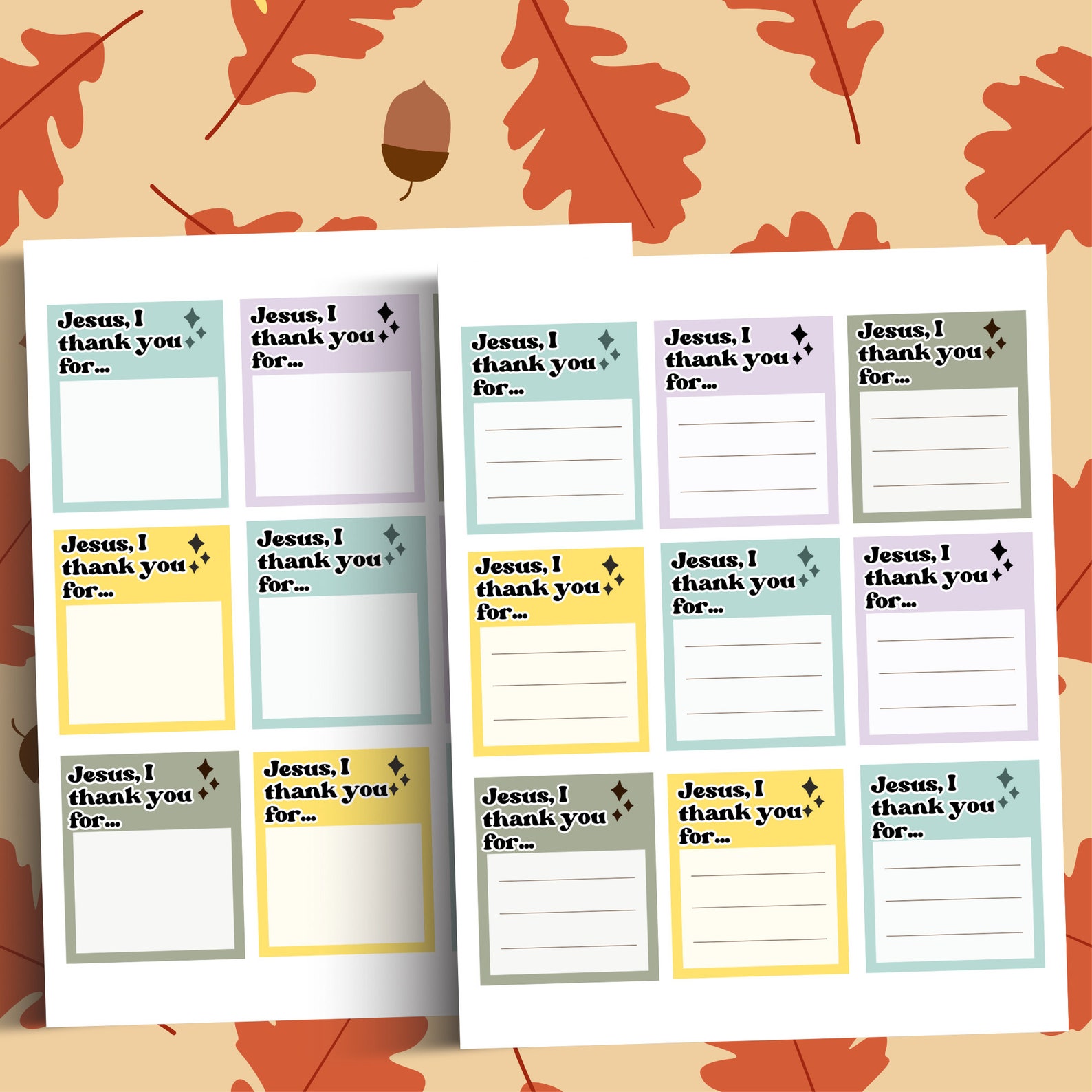 Gratitude Cards for Kids, Jesus I Thank You Card Set, I Am Thankful for ...