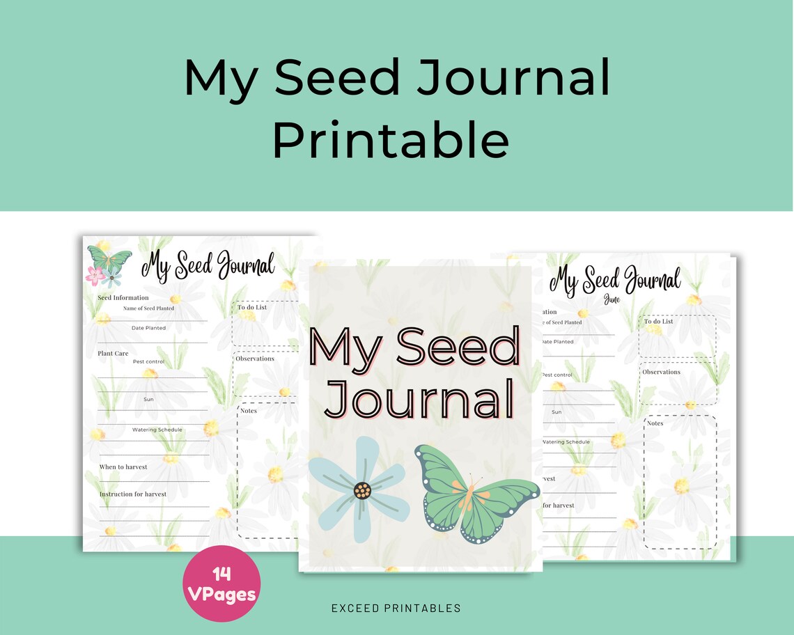 Seed Journal Printable, Garden Journal Planner, Vegetable Garden ...