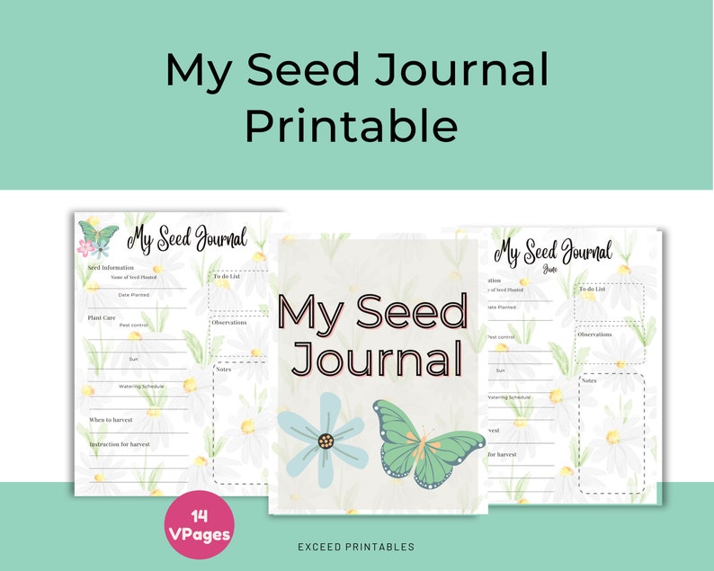 Seed Journal Printable, Garden Journal Planner, Vegetable Garden ...