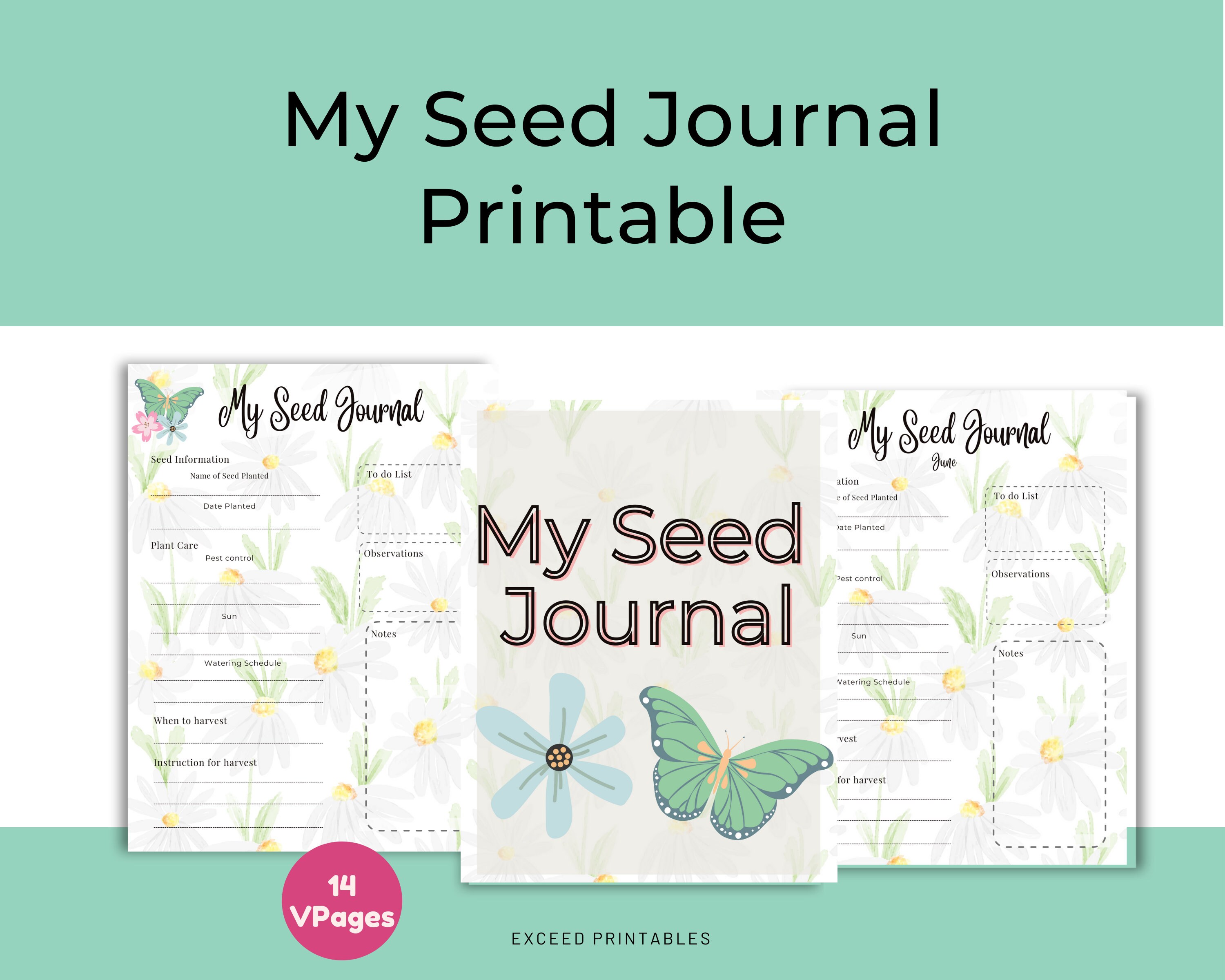 Seed Journal Printable, Garden Journal Planner, Vegetable Garden ...