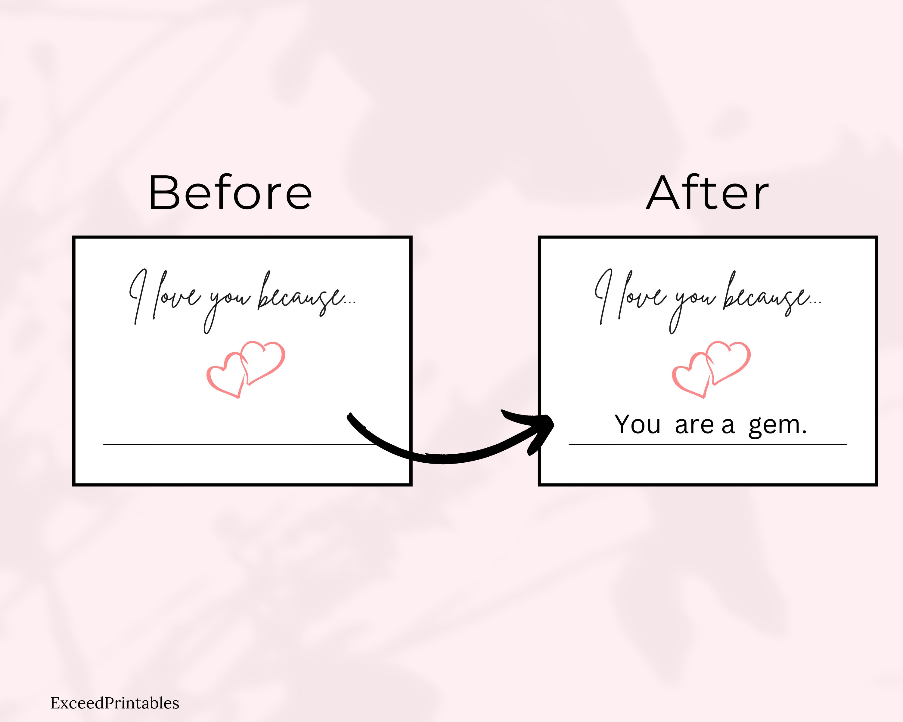 Reasons Why I Love You Mom Cards, Printable Love Notes for Mom ...