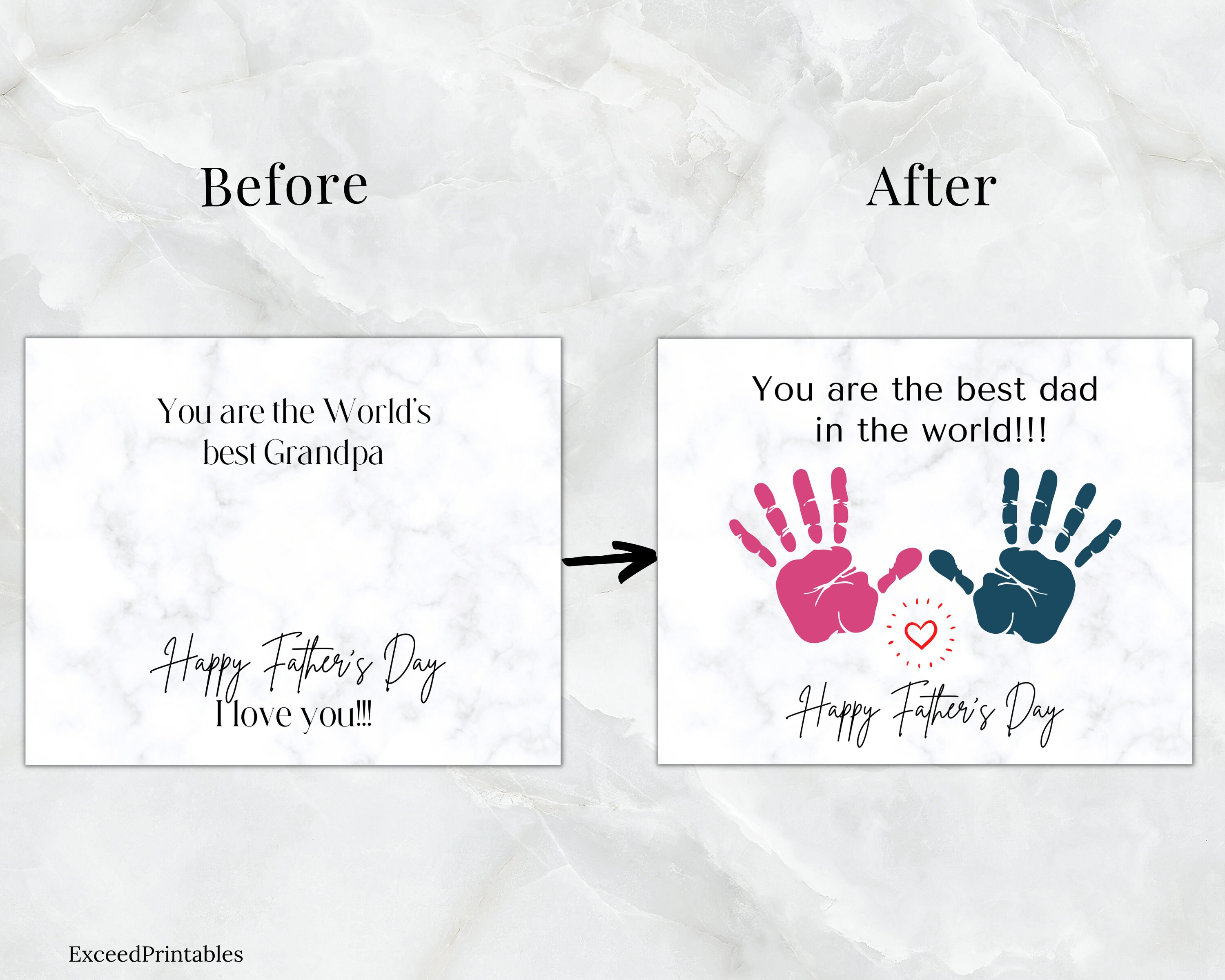 Handprint Fathers Day Gift Bundle, Father Day Handprint Craft Printable ...