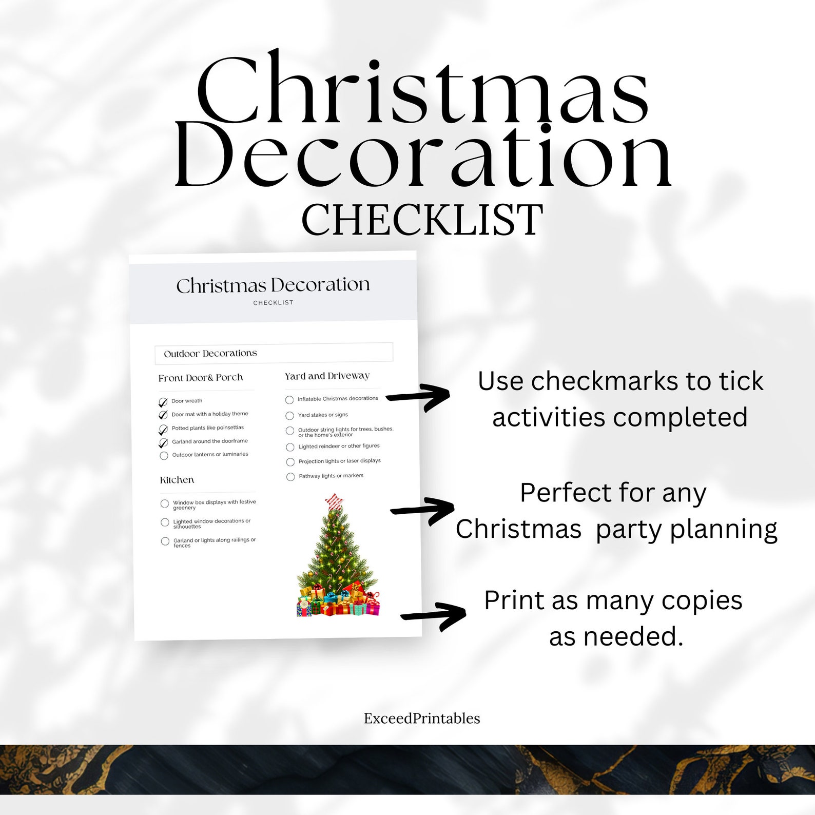 Printable Holiday Season Decorating Planner Checklist, Christmas ...