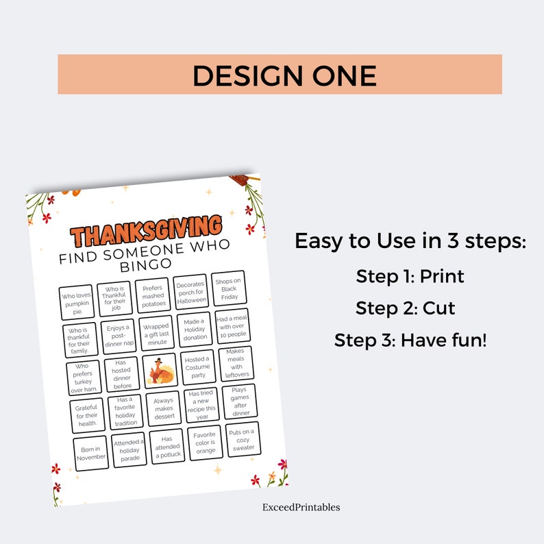 Thanksgiving Find the Guest Bingo , Number Bingo, Autumn Bingo ...