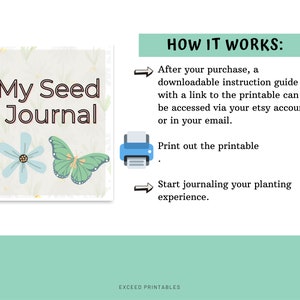 Seed Journal Printable, Garden Journal Planner, Vegetable Garden ...