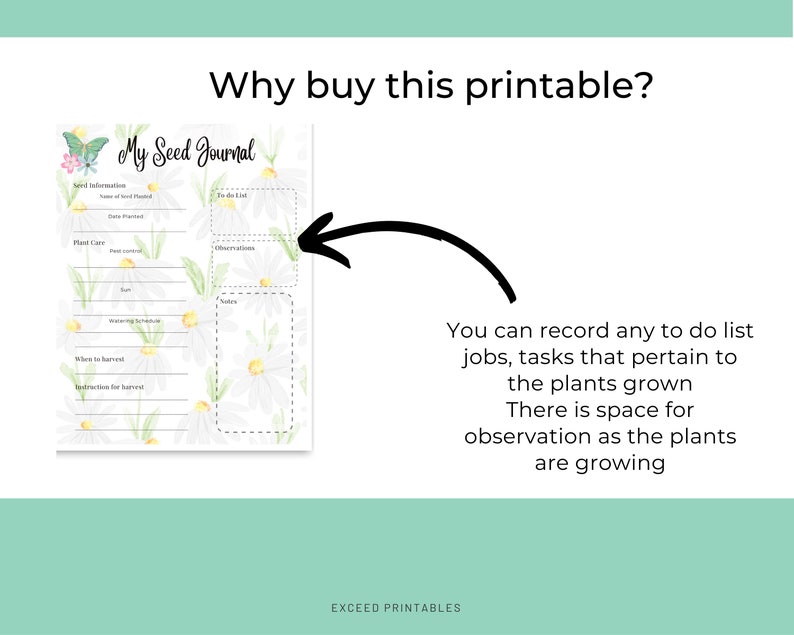 Seed Journal Printable, Garden Journal Planner, Vegetable Garden ...