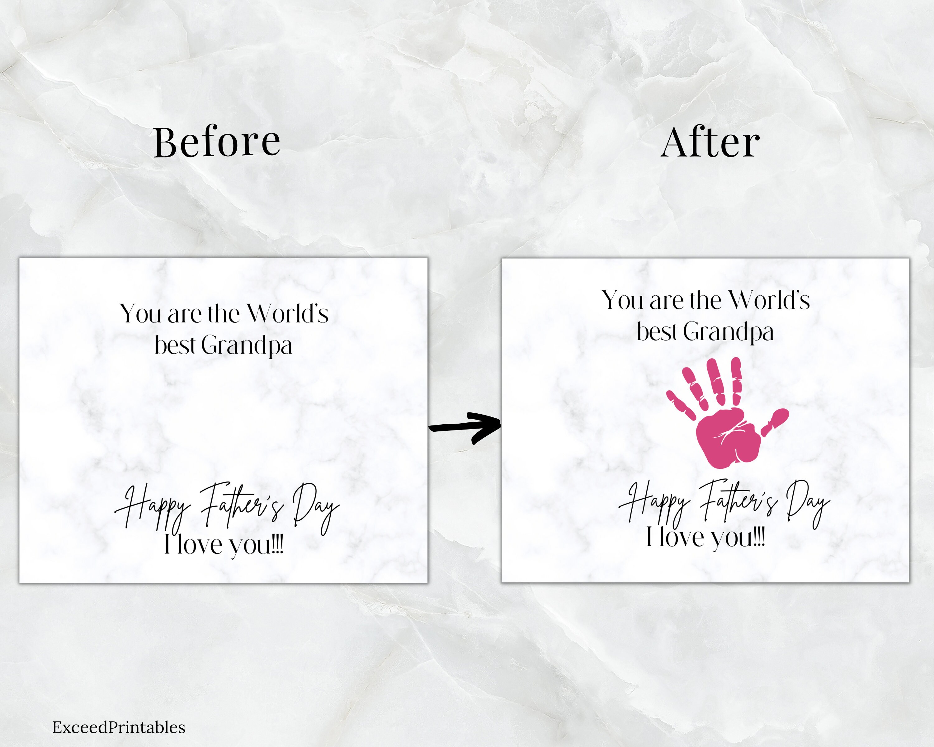 Handprint Fathers Day Gift Bundle, Father Day Handprint Craft Printable ...