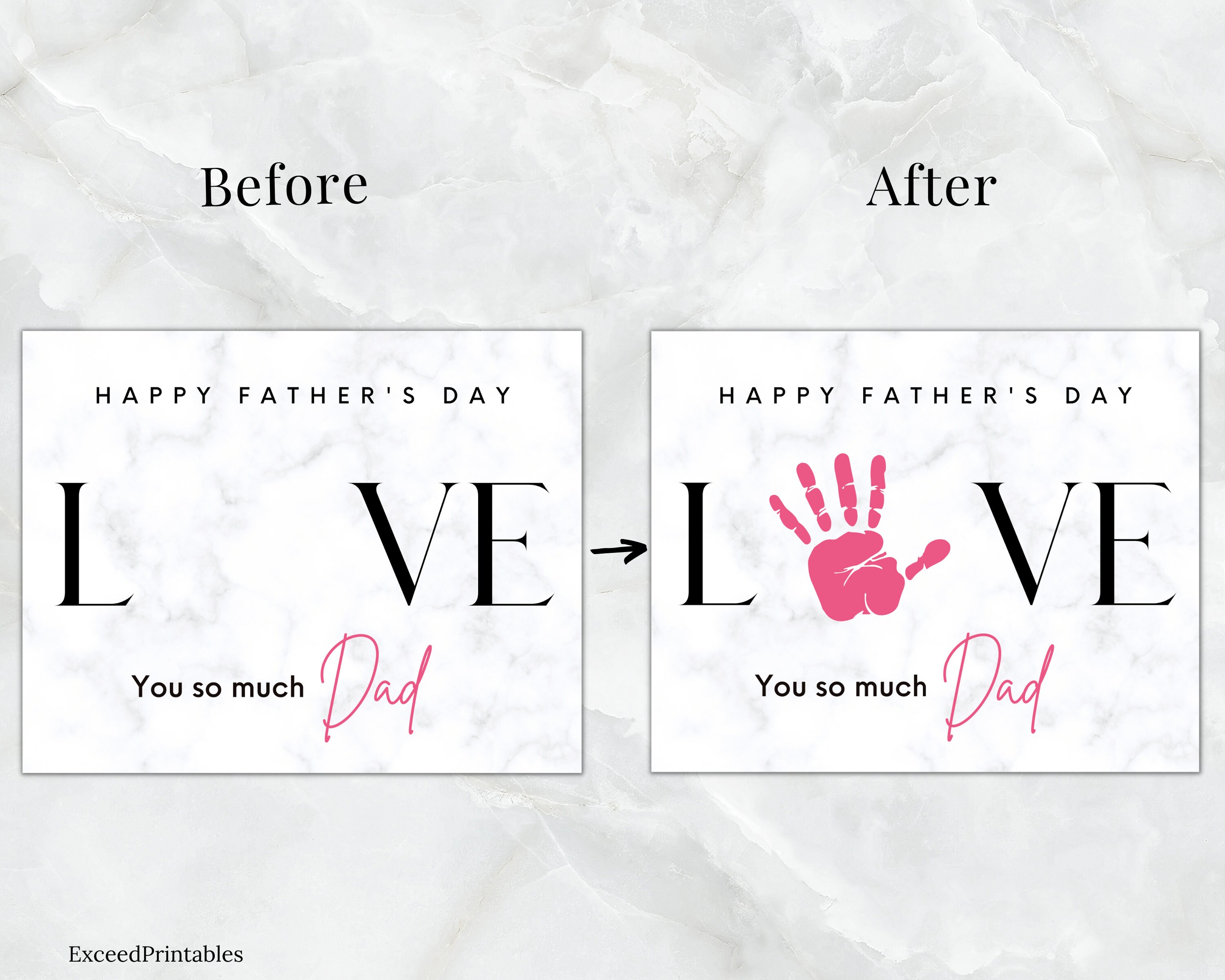 Handprint Fathers Day Gift Bundle, Father Day Handprint Craft Printable ...