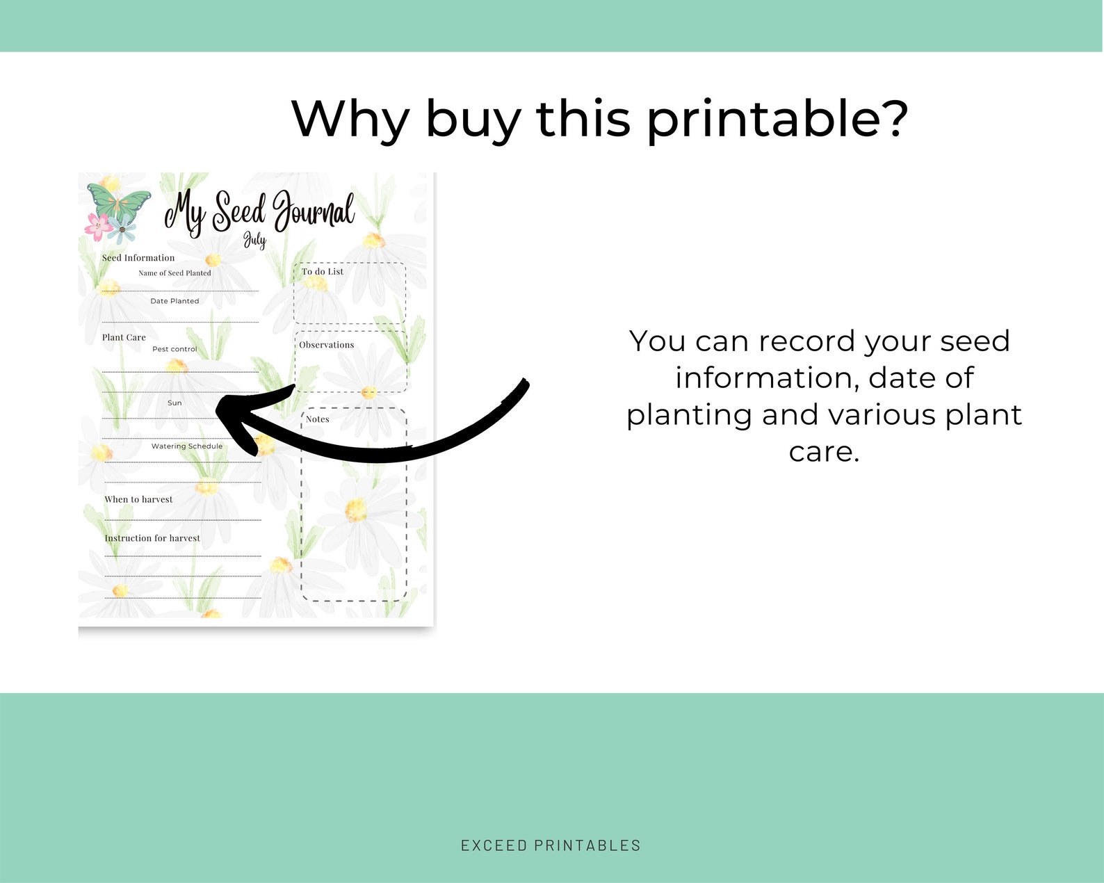 Seed Journal Printable, Garden Journal Planner, Vegetable Garden ...