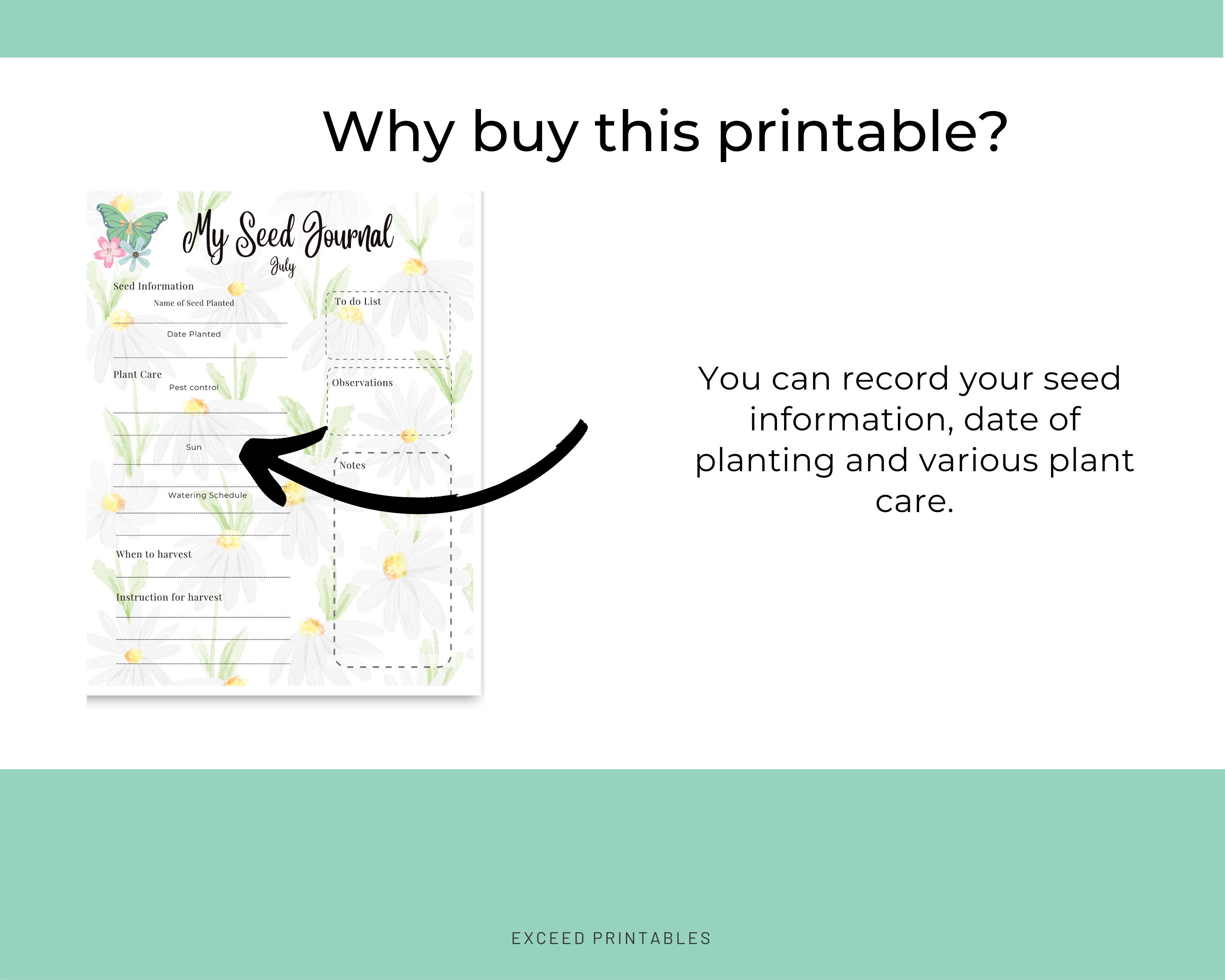 Seed Journal Printable, Garden Journal Planner, Vegetable Garden ...