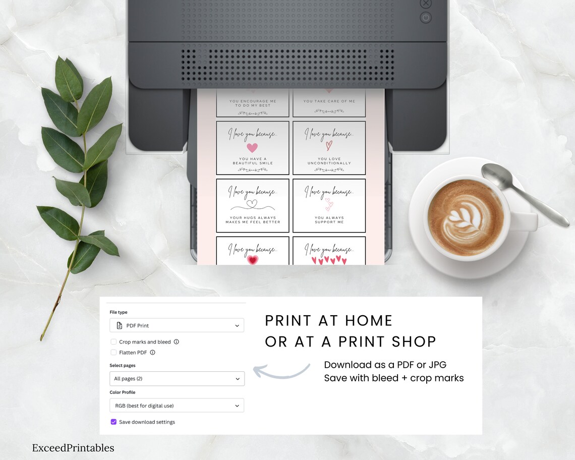 Reasons Why I Love You Mom Cards, Printable Love Notes for Mom ...