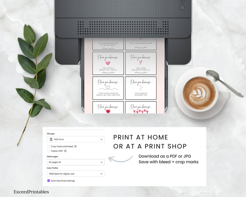 Reasons Why I Love You Mom Cards, Printable Love Notes for Mom ...