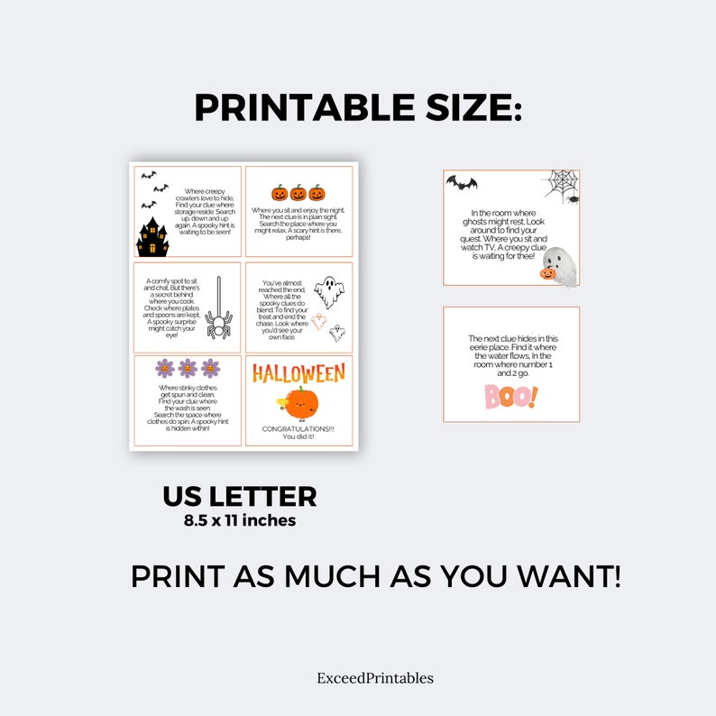 Halloween Scavenger Hunt Clues, Surprise Scavenger Hunt, Indoor and ...