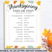 Printable Thanksgiving This or That Game, Thanksgiving Would You Rather ...