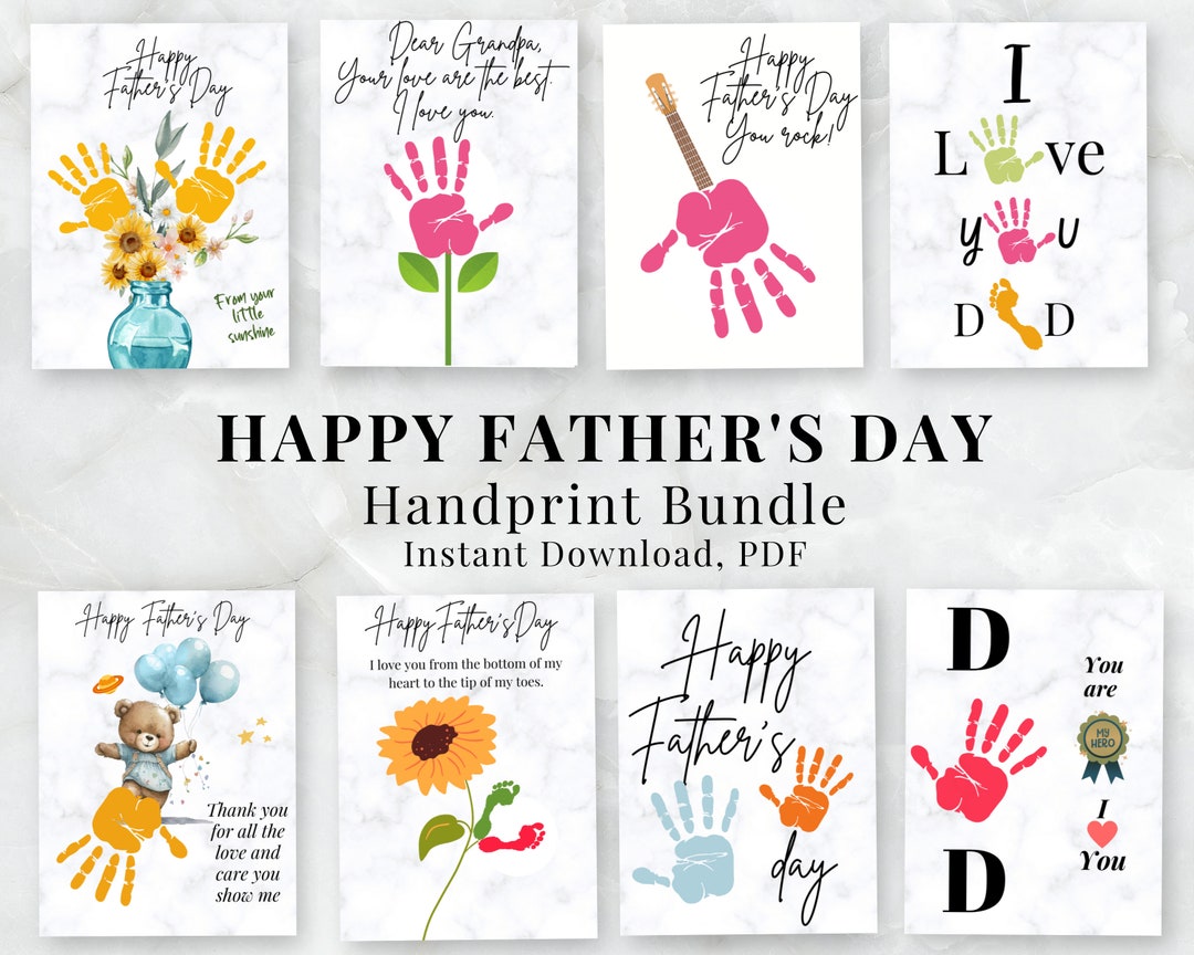 Fathers Day Handprint Craft Printable, Printable Fathers Day Craft for ...