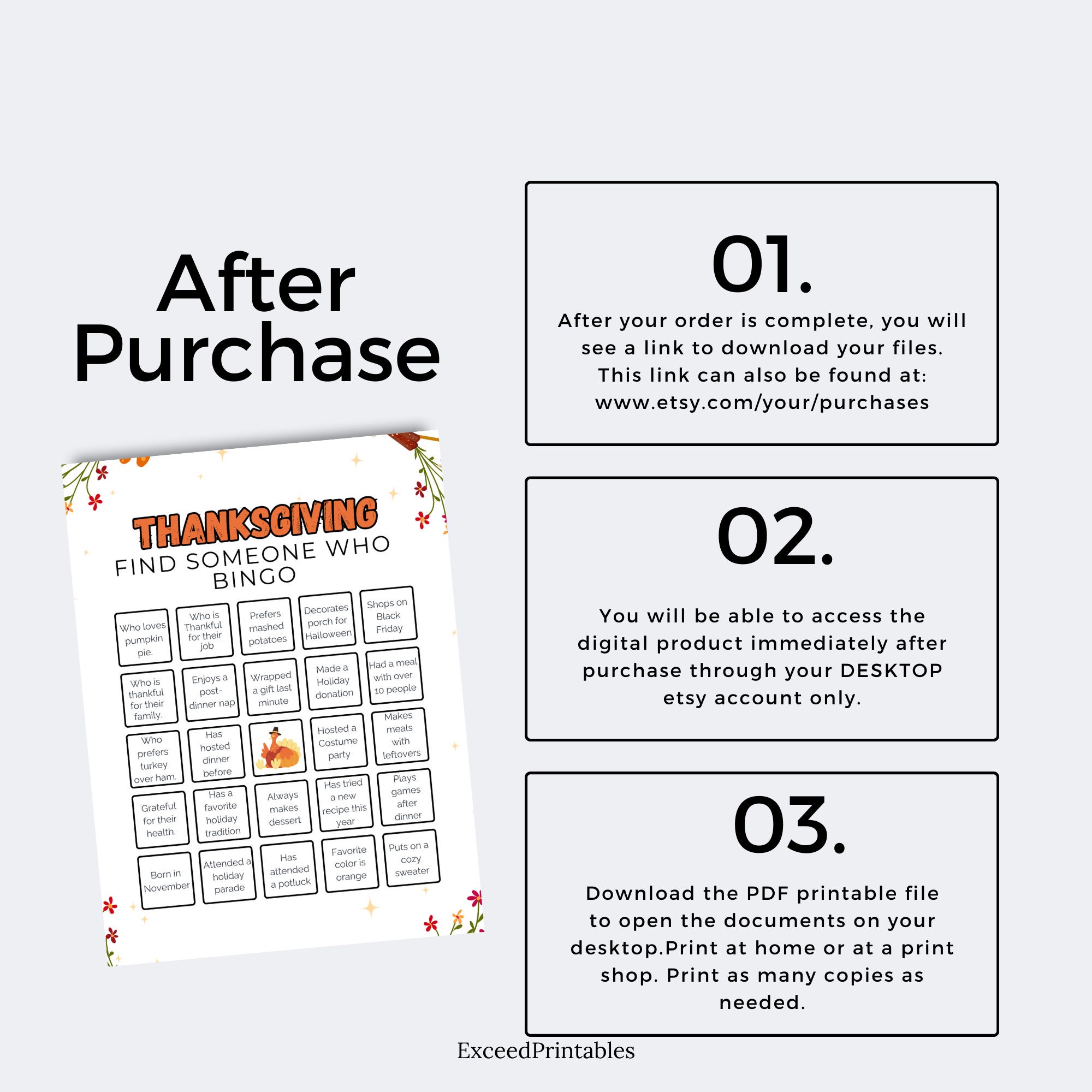 Thanksgiving Find the Guest Bingo , Number Bingo, Autumn Bingo ...