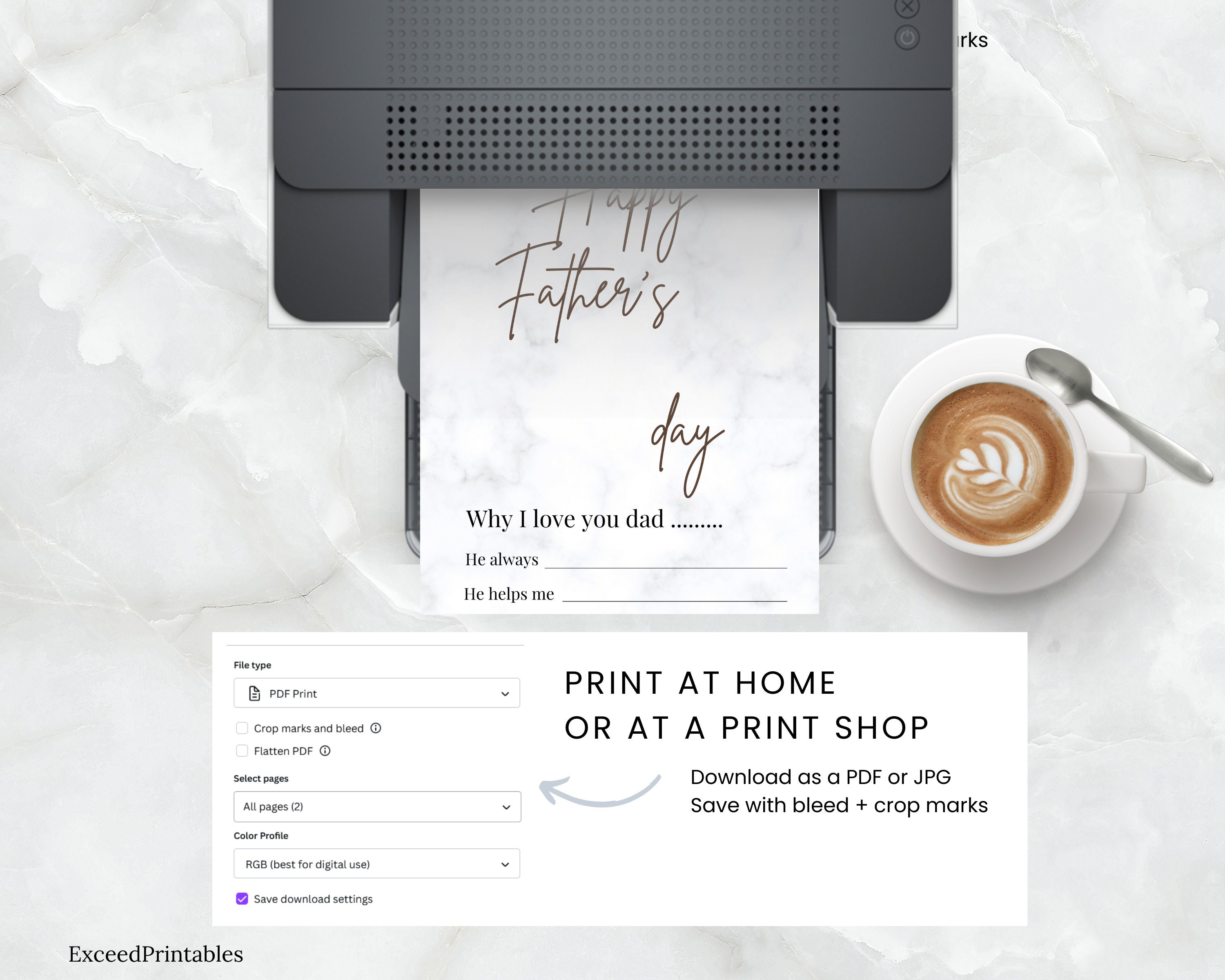 Fathers Day Handcraft Printable, Printable Fathers Day Flower Craft for ...