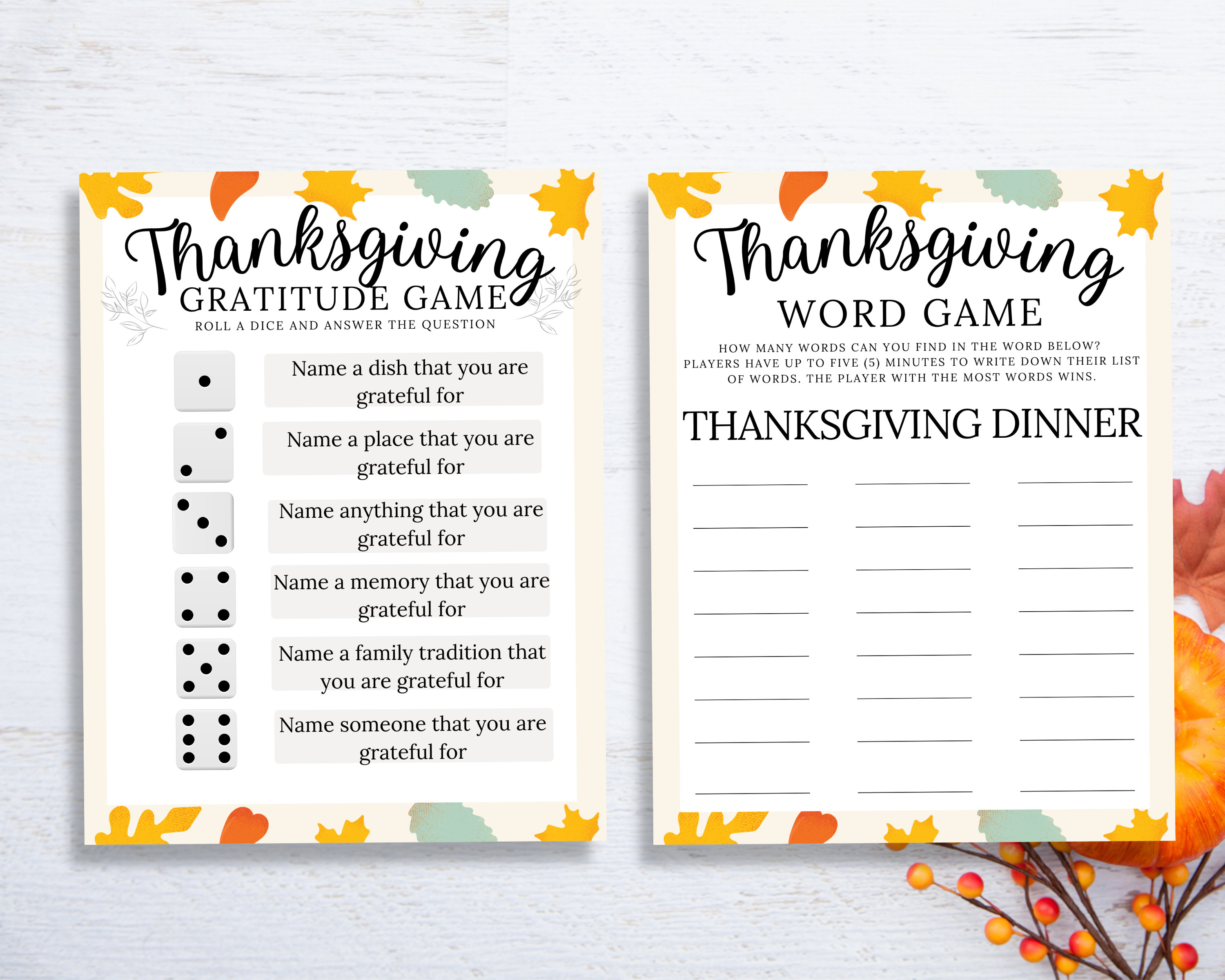 Printable Thanksgiving Game Bundle Instant Download, Family ...