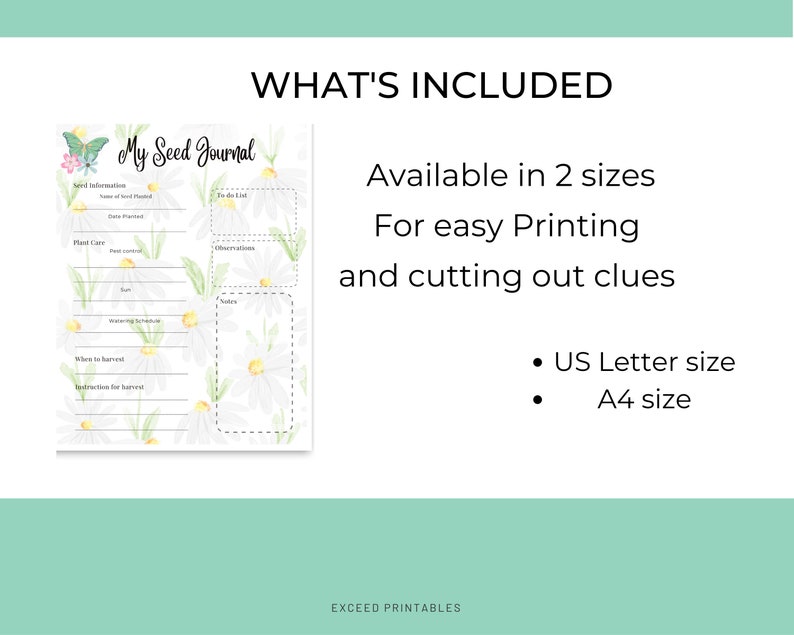 Seed Journal Printable, Garden Journal Planner, Vegetable Garden ...