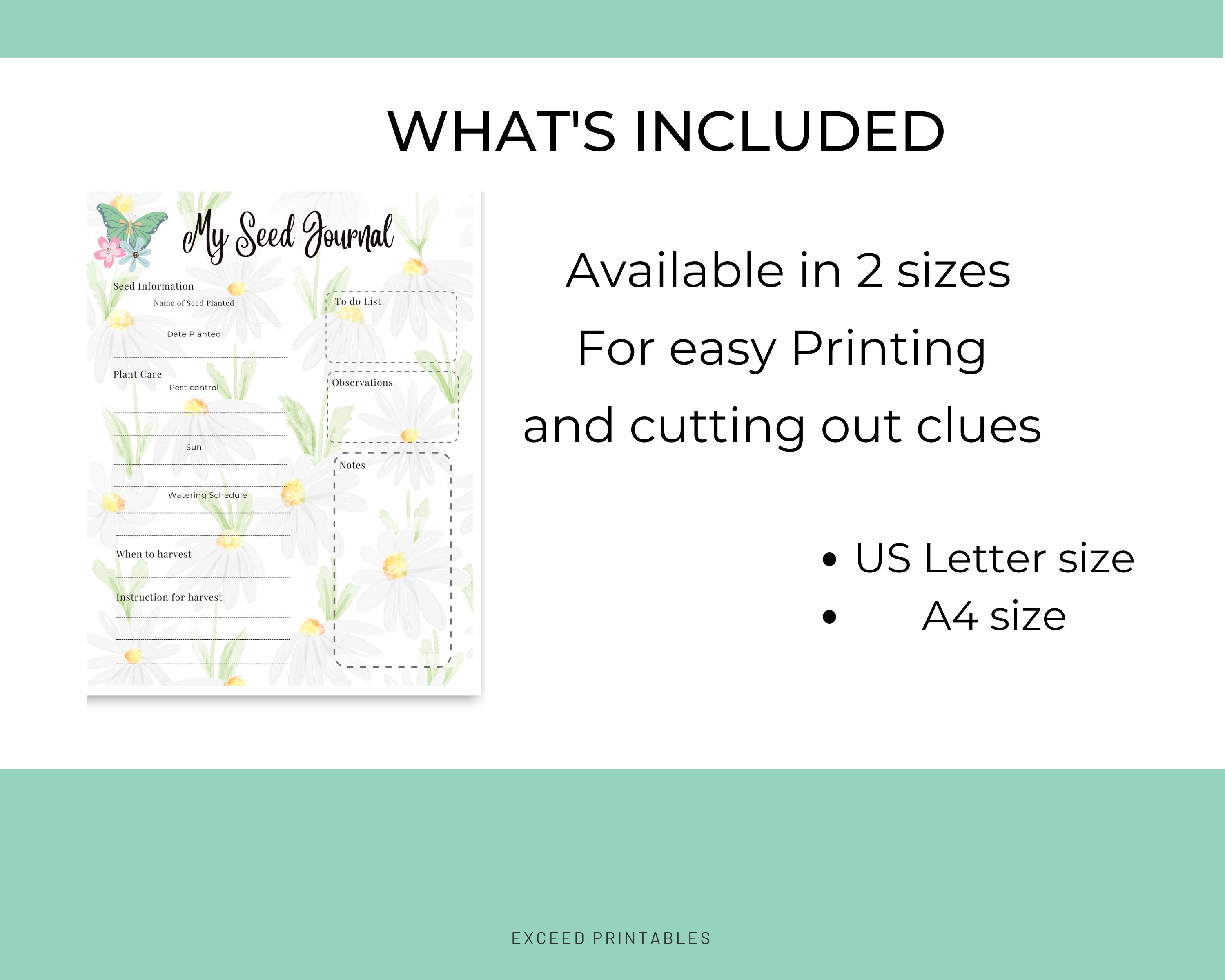 Seed Journal Printable, Garden Journal Planner, Vegetable Garden ...