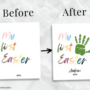 Printable Handprint Easter, My First Easter Handprint Printable, Baby ...