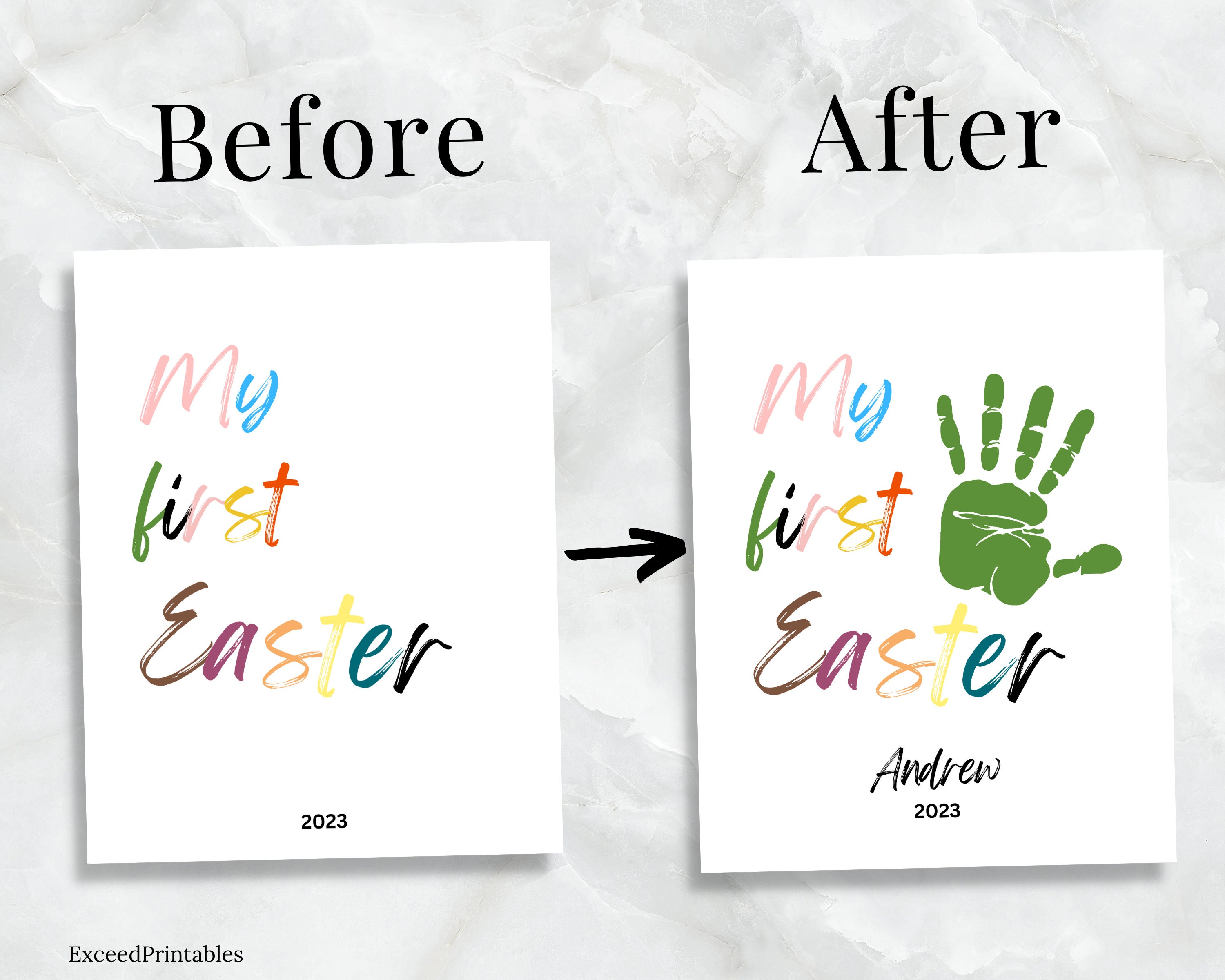 Printable Handprint Easter, My First Easter Handprint Printable, Baby ...