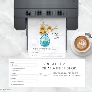 Sunflower Fathers Day Handcraft Printable, Printable Fathers Day Flower ...