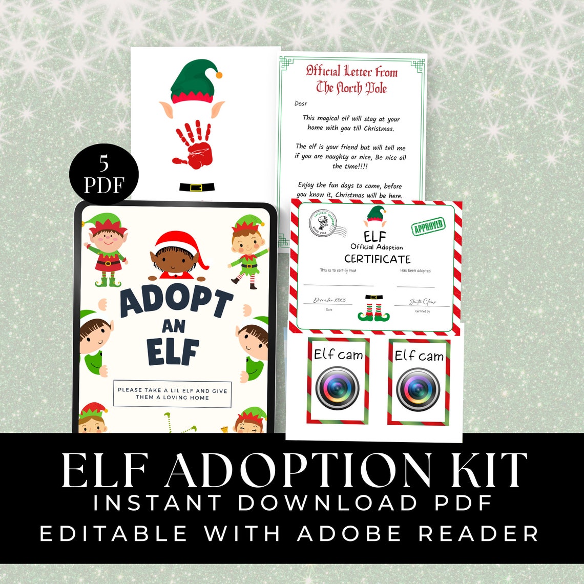 Elf Adoption Editable Kit, Adopt an Elf Printable, Elf Certificate ...