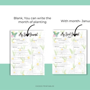 Seed Journal Printable, Garden Journal Planner, Vegetable Garden ...