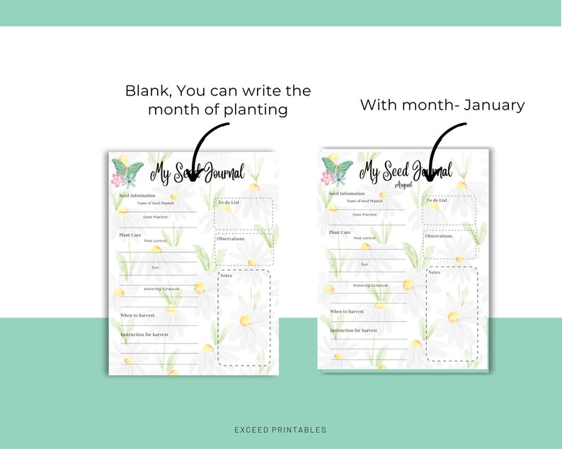 Seed Journal Printable, Garden Journal Planner, Vegetable Garden ...
