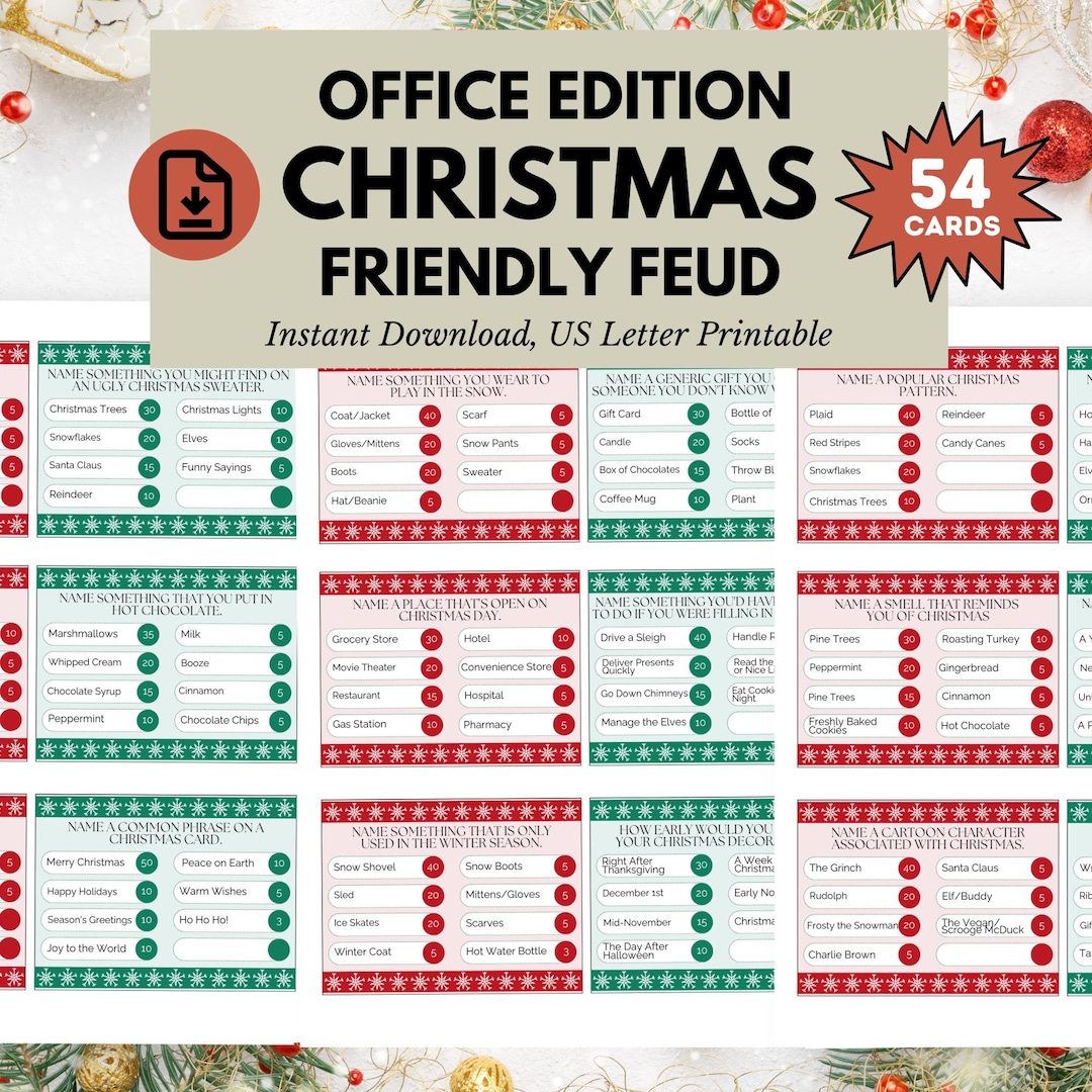 Office Friendly Feud Game, Fun Office Party Game, Christmas Party Game ...