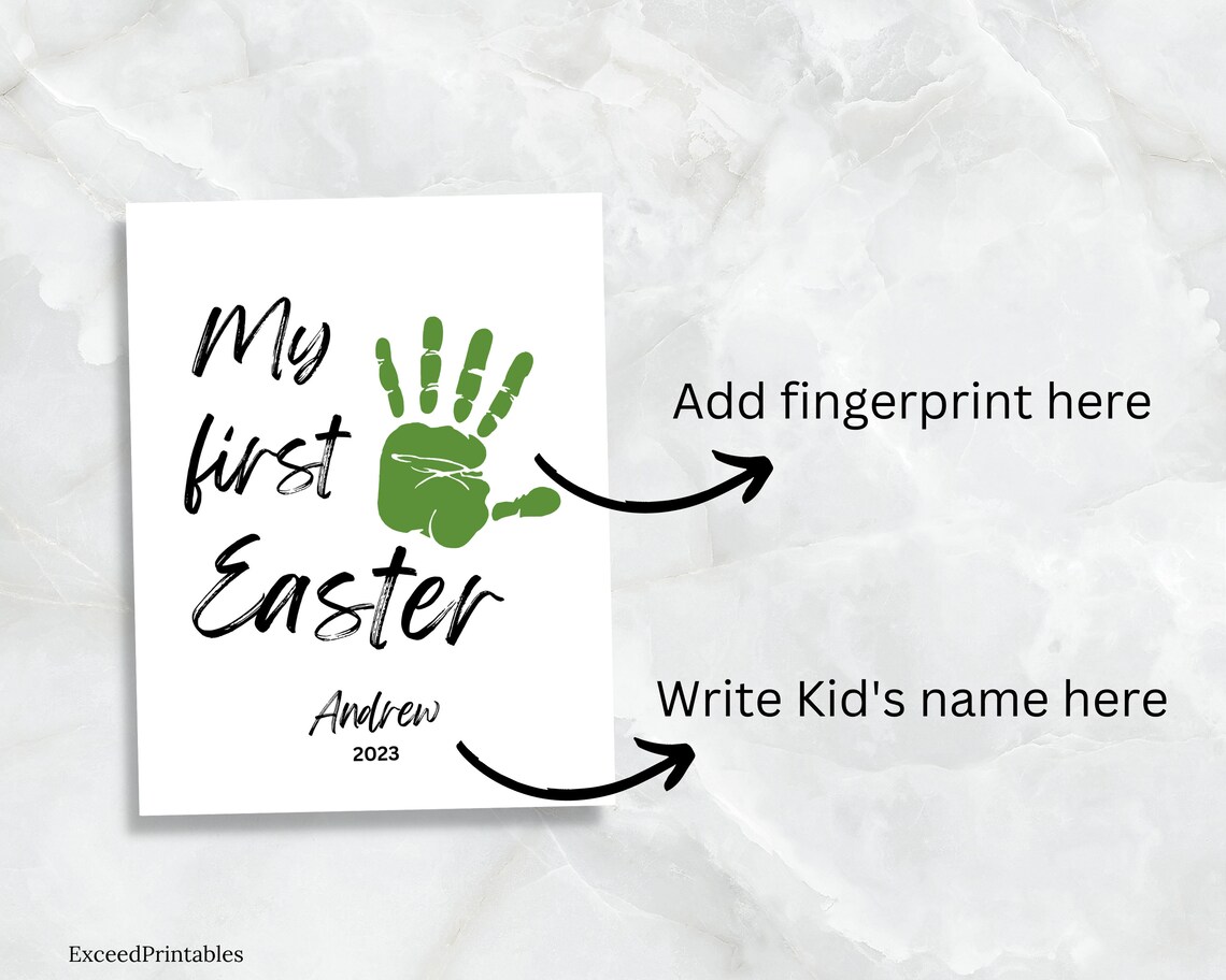 Printable Handprint Easter, My First Easter Handprint Printable, Baby ...
