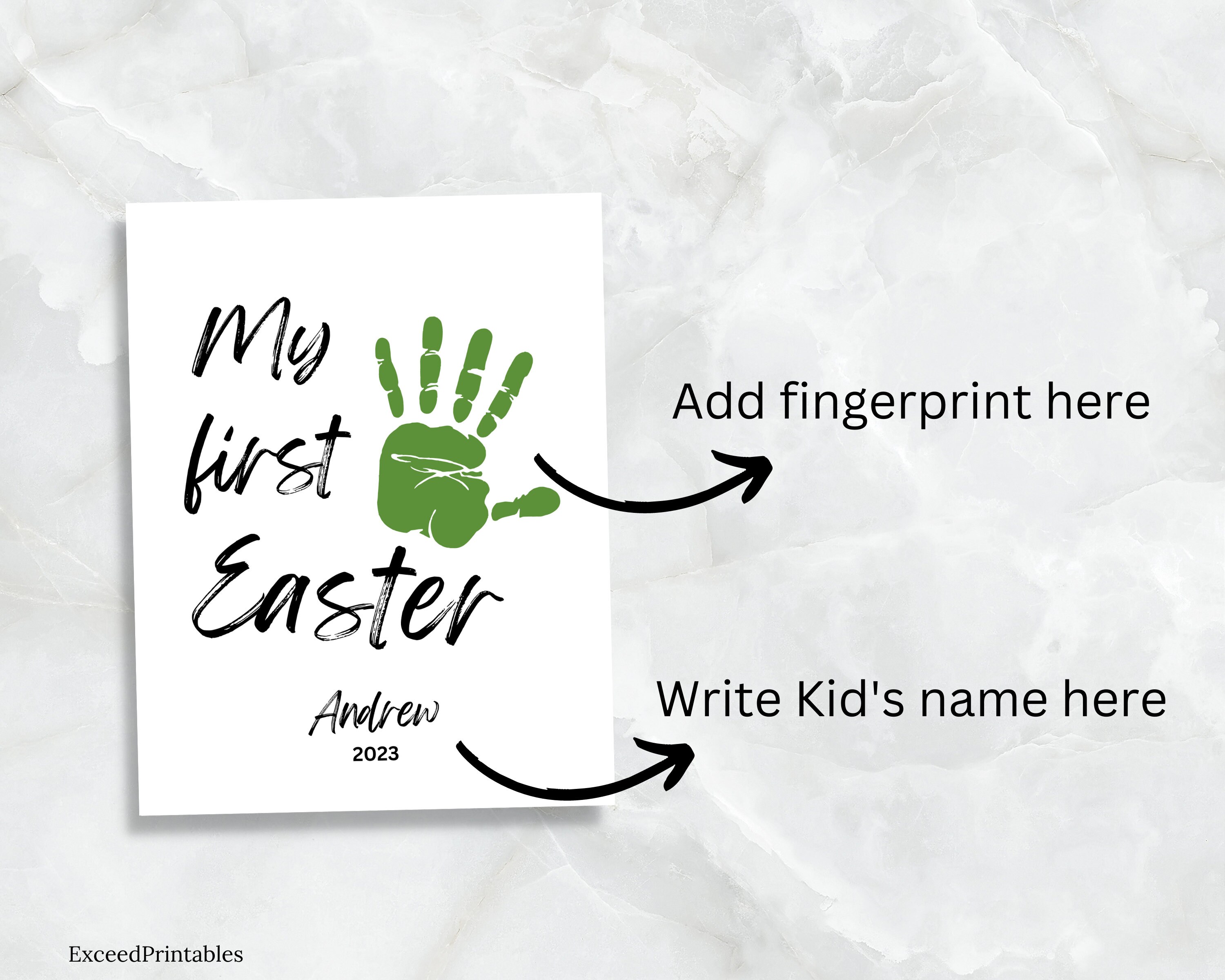Printable Handprint Easter, My First Easter Handprint Printable, Baby ...
