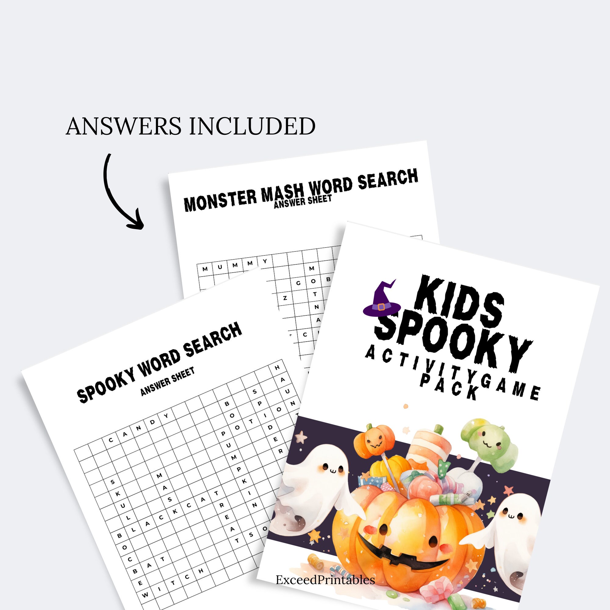 20 Printable Kids Halloween Activities, Halloween Puzzle Bundle ...