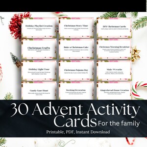 Editable Christmas Advent Activity Cards, Christmas Bucket List ...