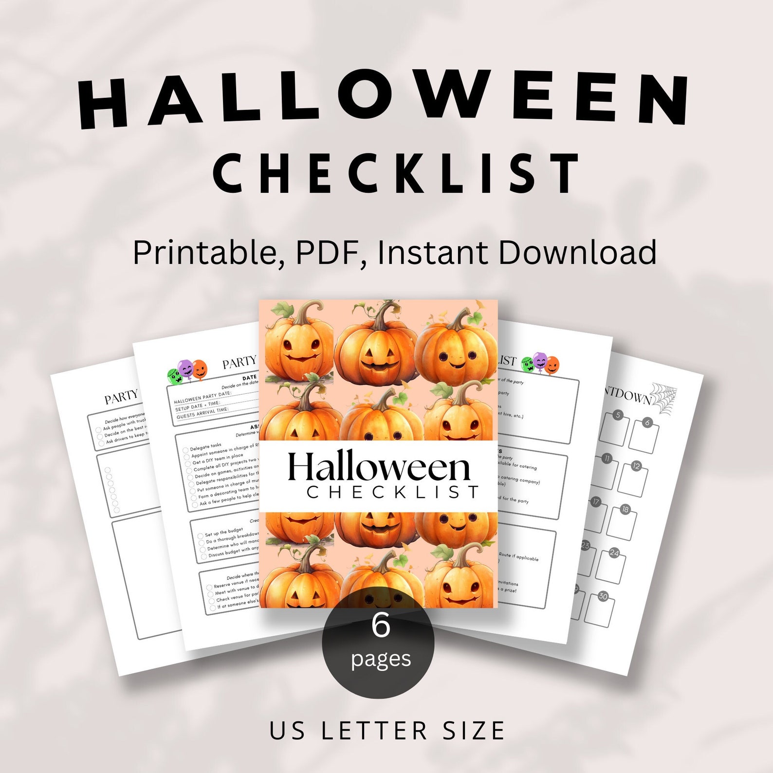 Halloween Checklist Printable, Halloween Party Planning Checklist ...