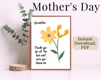 Mothers Day Handprint Bible Verse Poem, Custom Mothers Day Art Print ...